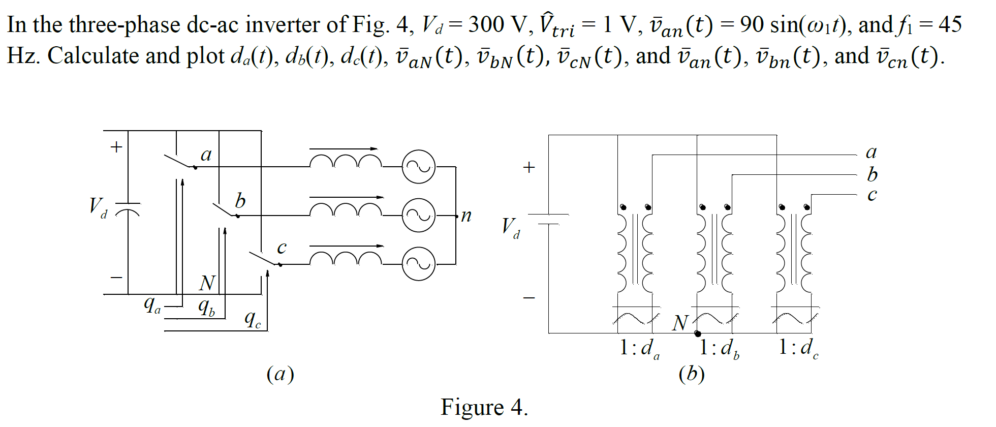 In the three-phase dc-ac inverter of Fig. | Chegg.com