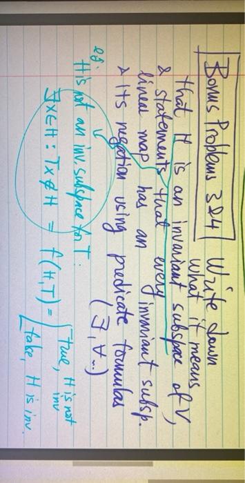 Solved Bonus Problems 384 Write down that it is an invariant | Chegg.com