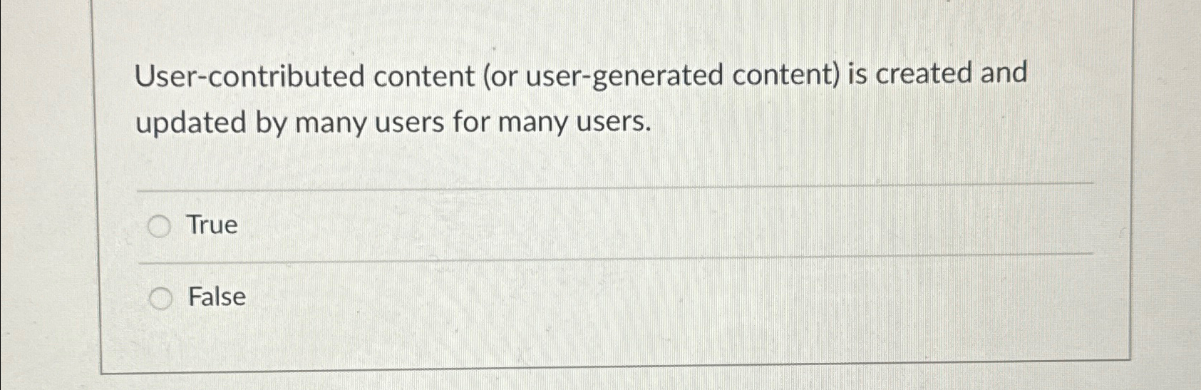 Solved User-contributed content (or user-generated content) | Chegg.com