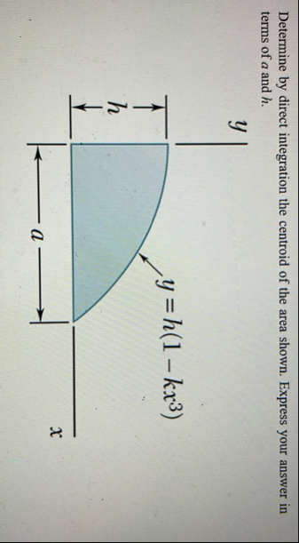 Determine by direct integration the centroid of the | Chegg.com