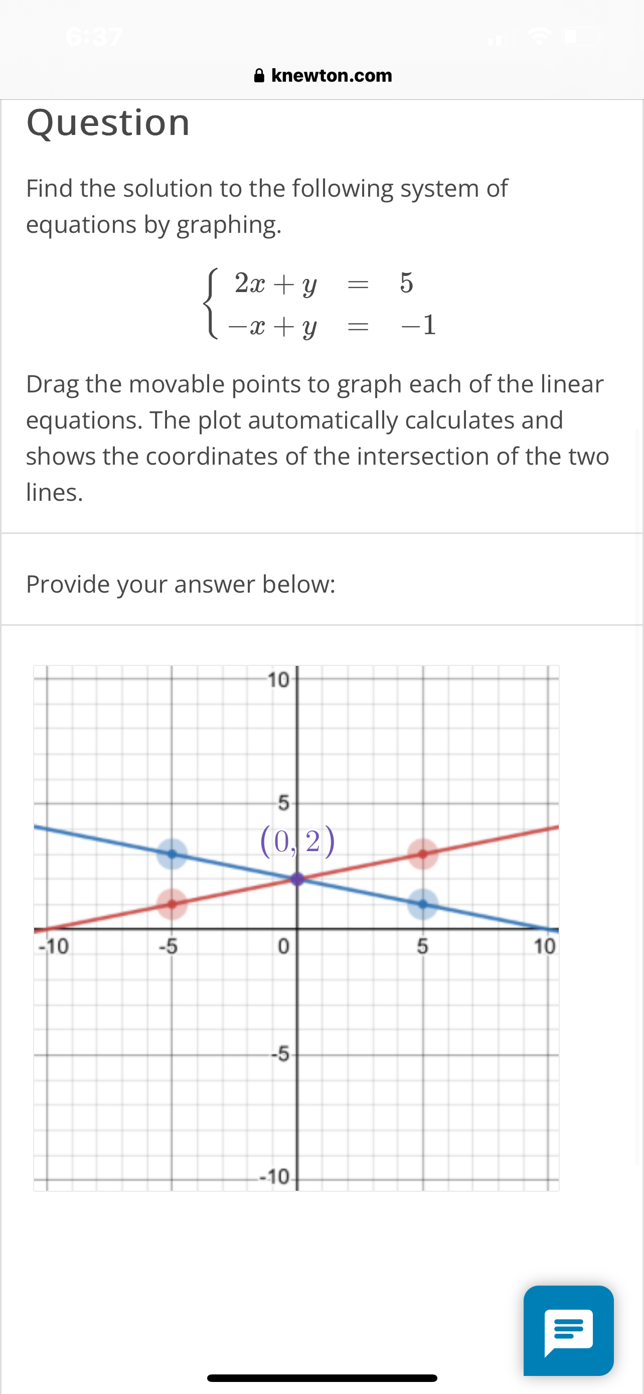 Solved knewton.comQuestionFind the solution to the following | Chegg.com