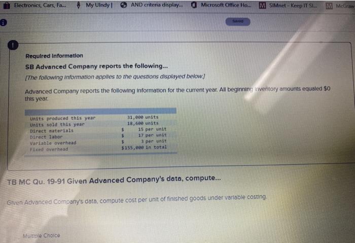 Solved Electronics, Cars, Fa... My Uindy AND criteria | Chegg.com