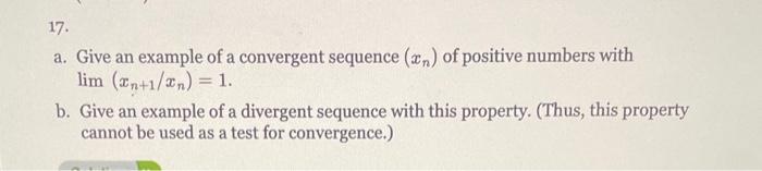 Solved a. Give an example of a convergent sequence (xn) of | Chegg.com