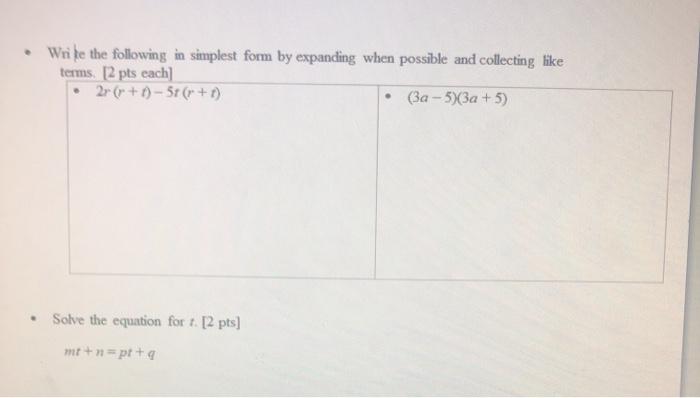 Solved Write the following in simplest form by expanding | Chegg.com