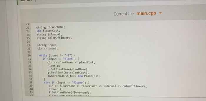 Solved 4.15 LAB: Plant information (vector) Given a base | Chegg.com