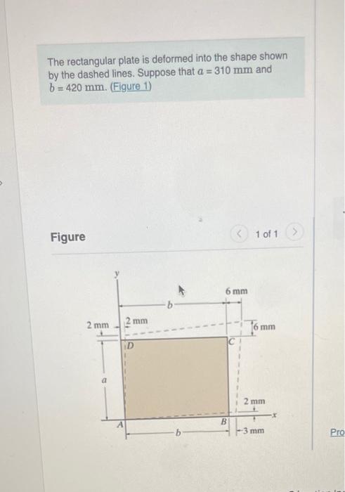Solved The rectangular plate is deformed into the shape | Chegg.com