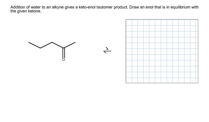 Solved Addition of water to an alkyne gives a keto-enol | Chegg.com