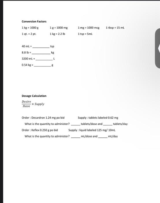 Solved Conversion Factors \\[ \\begin{array}{l} 1 | Chegg.com