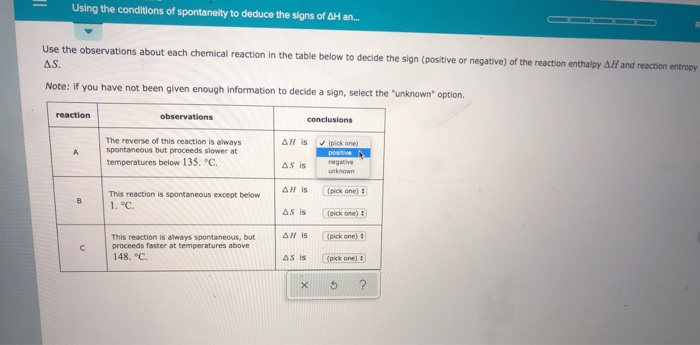 Solved Using the conditions of spontaneity to deduce the | Chegg.com