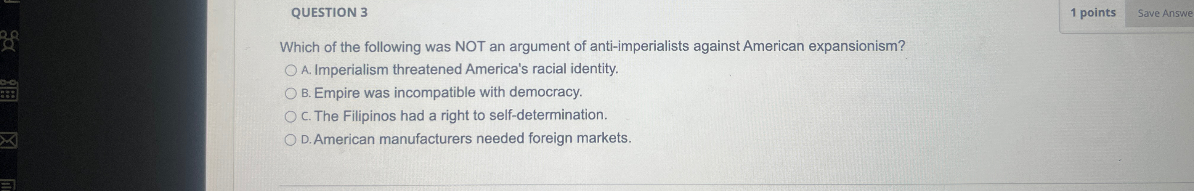 Solved QUESTION 31 ﻿pointsWhich of the following was NOT an | Chegg.com