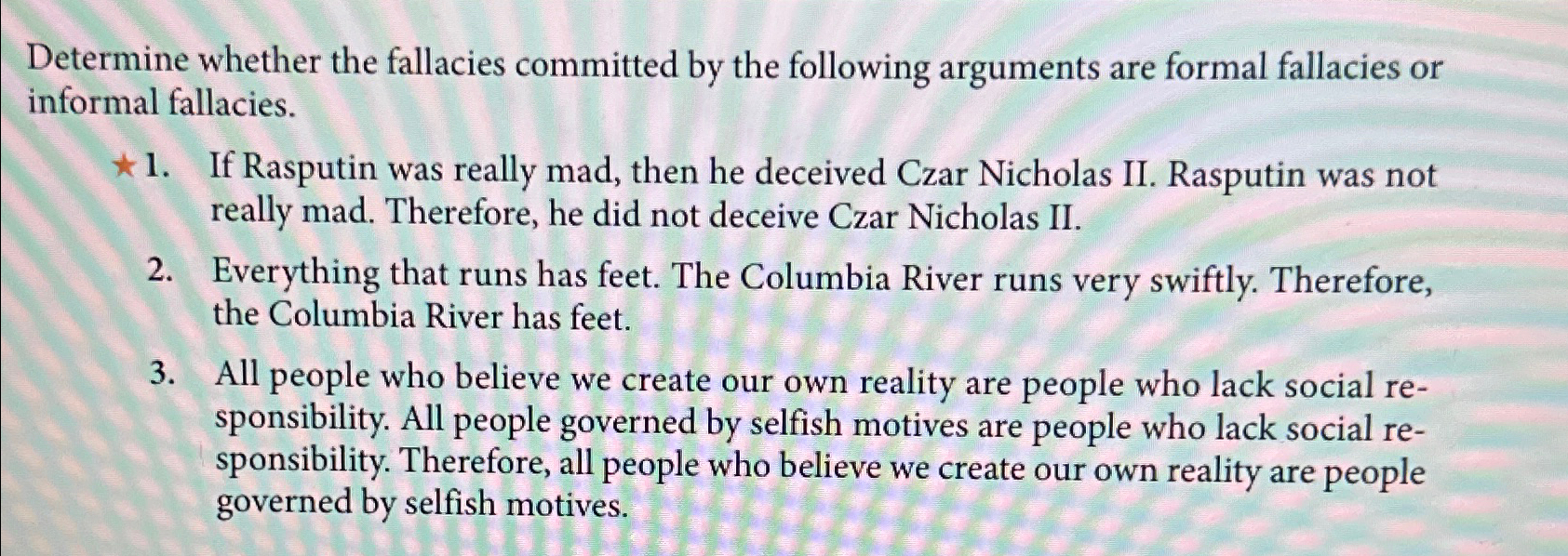 Solved Determine whether the fallacies committed by the | Chegg.com