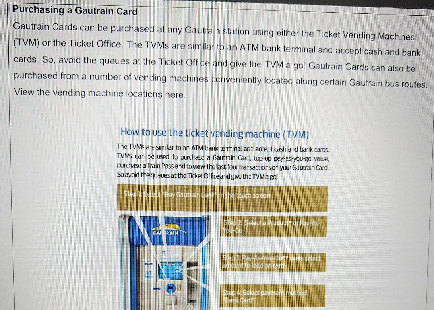 Solved Purchasing a Gautrain Card Gautrain Cards can be | Chegg.com