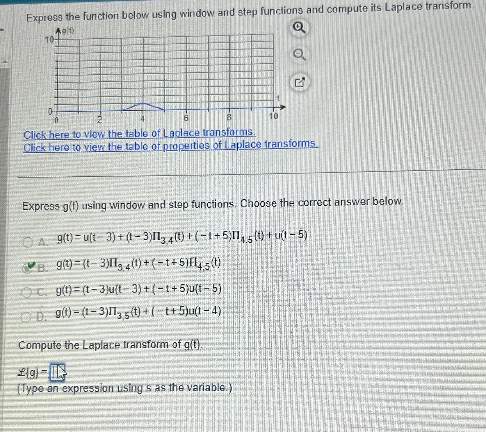 Solved Express the function below using window and step | Chegg.com