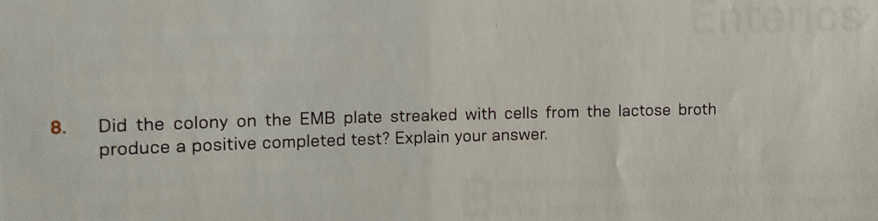 Solved Did the colony on the EMB plate streaked with cells | Chegg.com