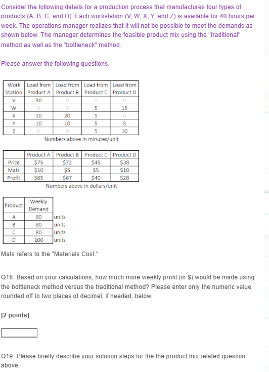 Solved Consider the following details for a production | Chegg.com
