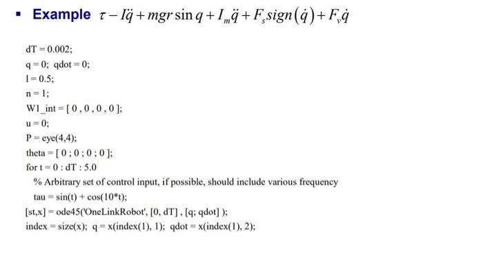 → Using the following Dynamics model, estimate the | Chegg.com