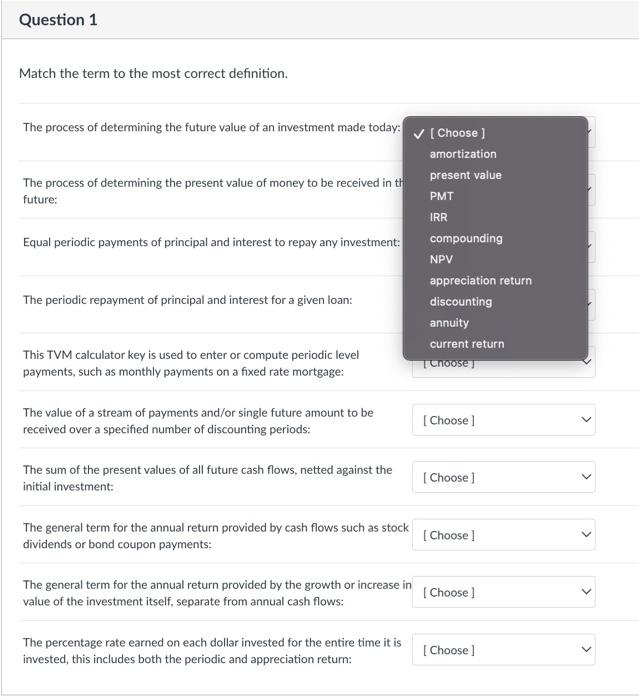 Solved Match the term to the most correct definition. The | Chegg.com