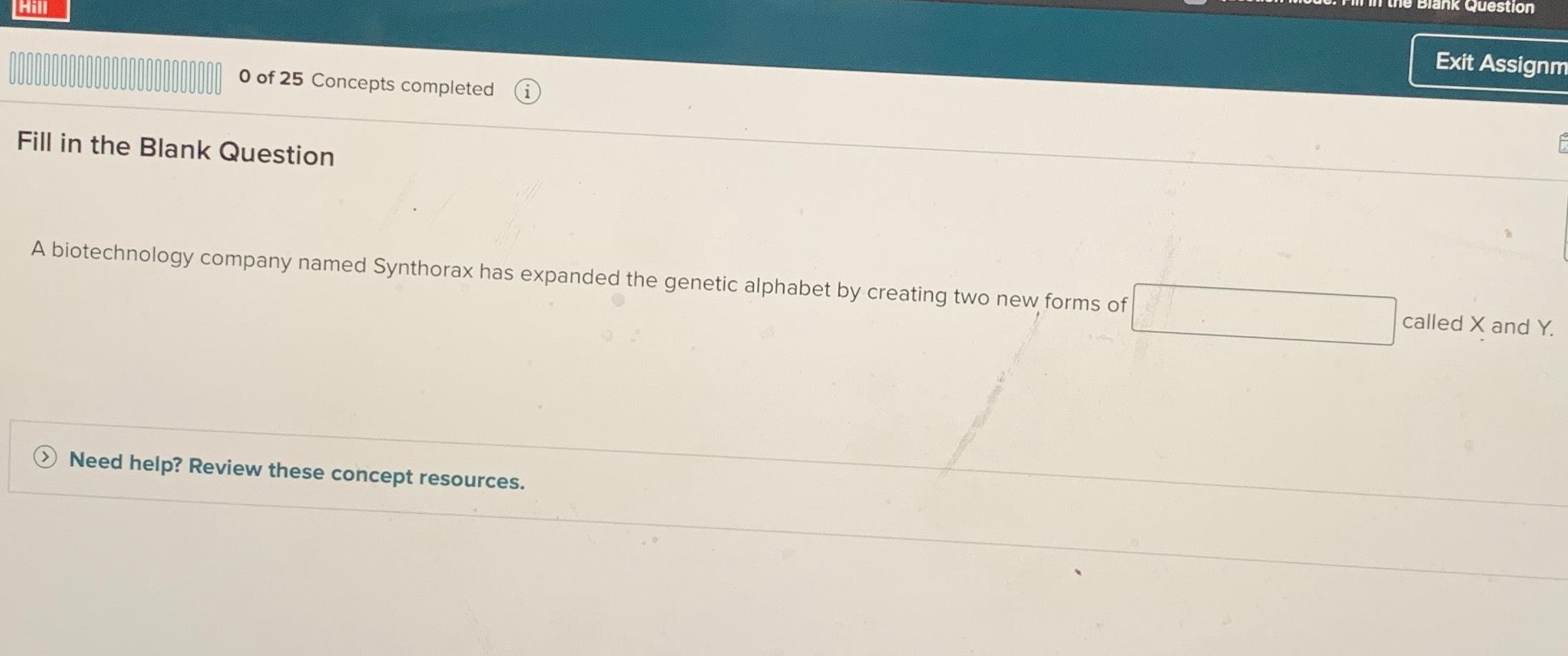 Solved 0 ﻿of 25 ﻿Concepts completed (i)Fill in the Blank | Chegg.com