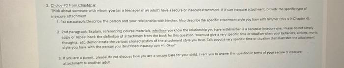 Solved 2. Sholen a? trem Chapter 4: insecure attachment | Chegg.com