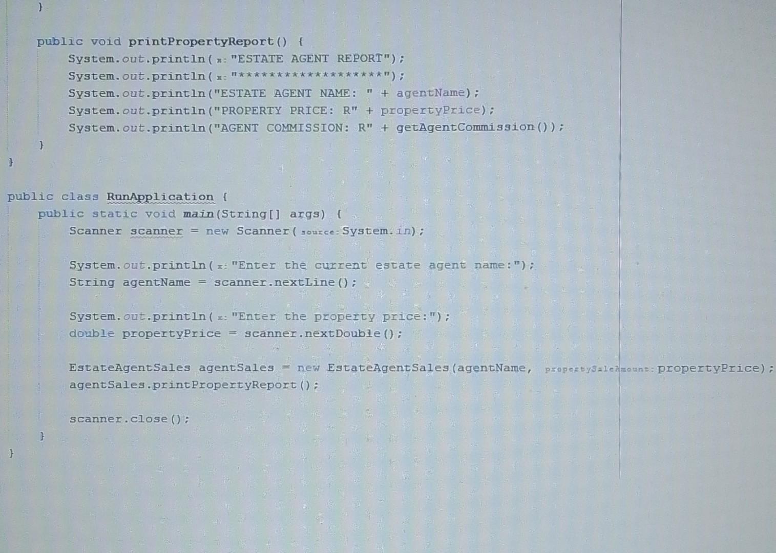 Solved public void printPropertyReport() i | Chegg.com