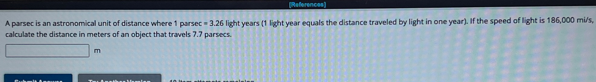Solved [Referencos]A parsec is an astronomical unit of | Chegg.com