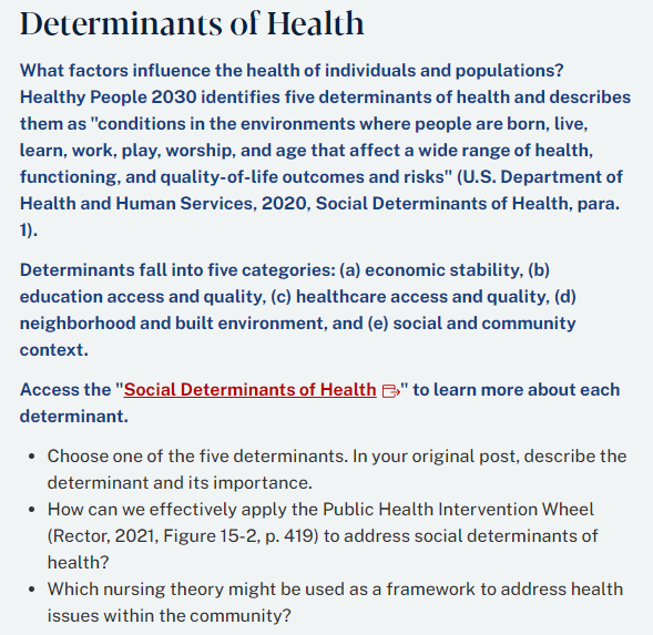 Solved Determinants of HealthWhat factors influence the | Chegg.com