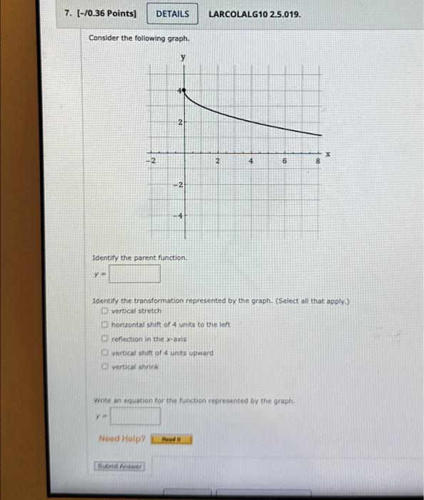 Solved Consider the following graph. Identify the parent | Chegg.com