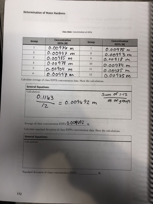 Solved Calculate standard deviation of class EDTA | Chegg.com