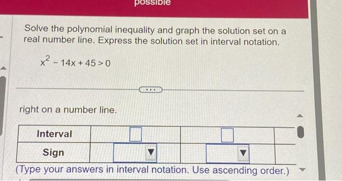 Solved Solve the polynomial inequality and graph the | Chegg.com