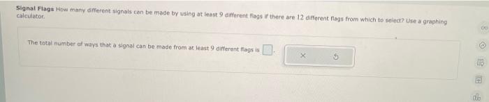 Solved Signal Flags How many different signals can be made | Chegg.com