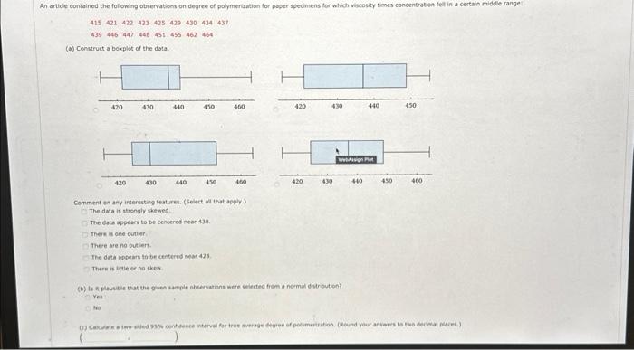 Solved 439446447446451.455462454 (a) Construct a boxplot of | Chegg.com