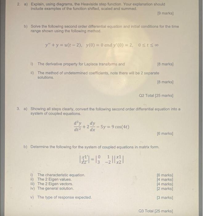 Solved 2. a) Explain, using diagrams, the Heaviside step | Chegg.com