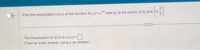 Solved 1 Find Linearization At 0 0 2 Find Linearization