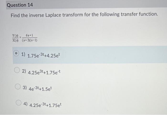 Solved For the transfer function given below s2+2s+12s+1 | Chegg.com