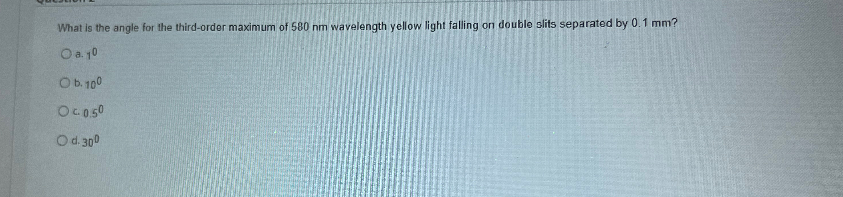 Solved What is the angle for the third-order maximum of | Chegg.com