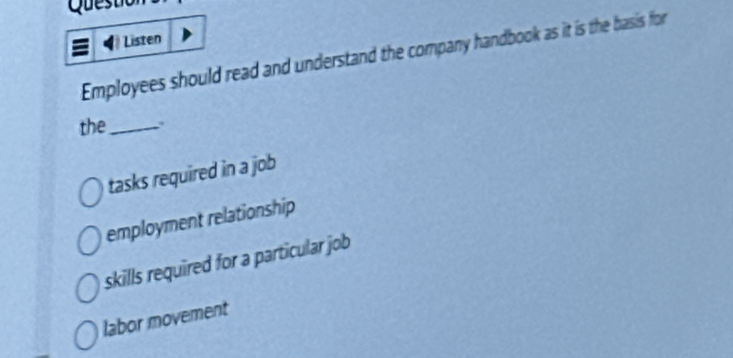 Solved Employees should read and understand the company | Chegg.com