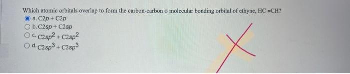 Solved Which atomic orbitals overlap to form the | Chegg.com