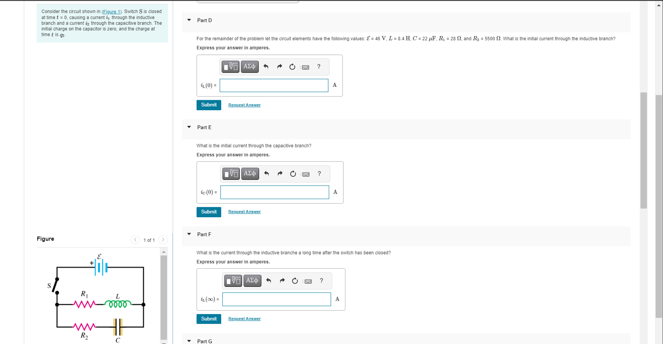 Solved Consider the circuit shown in (Figure 1). ﻿Switch S | Chegg.com