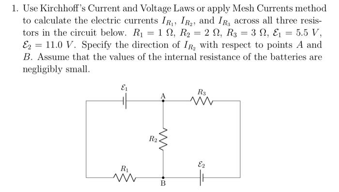 Solved Use Kirchhoff's Current and Voltage Laws or apply | Chegg.com