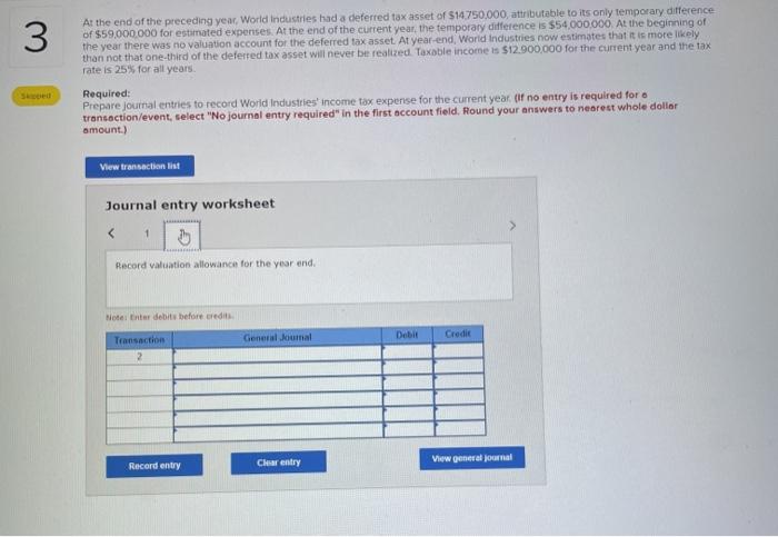 Solved 3 At the end of the preceding year, World Industries | Chegg.com