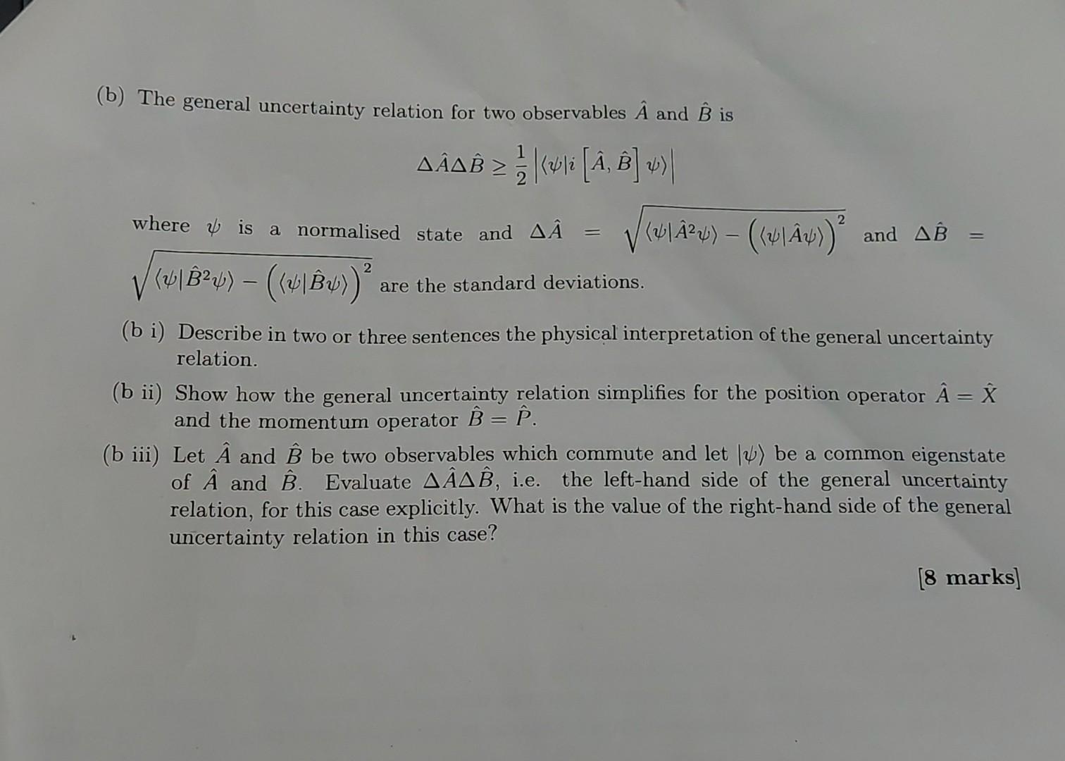 Solved Question 3 (Measurements and Uncertainty Relation) | Chegg.com