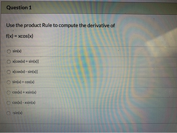 Solved Question 1 Use the product Rule to compute the | Chegg.com