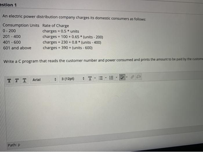 Solved estion 1 An electric power distribution company | Chegg.com