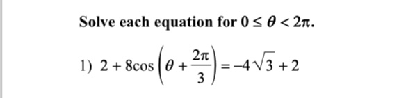 Solved Solve each equation for 0≤θ