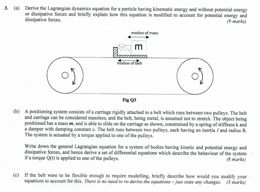 Solved (a) ﻿Derive the Lagrangian dynamics equation for a | Chegg.com