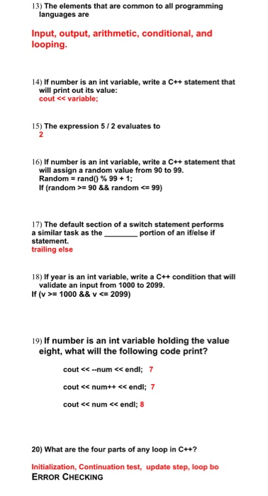 Solved 13) The elements that are common to all programming | Chegg.com
