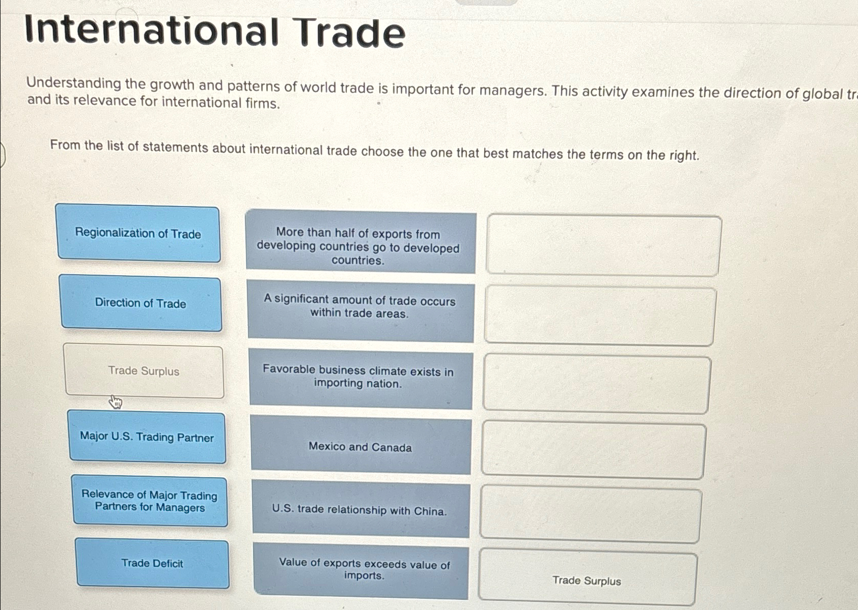 Solved International TradeUnderstanding the growth and | Chegg.com