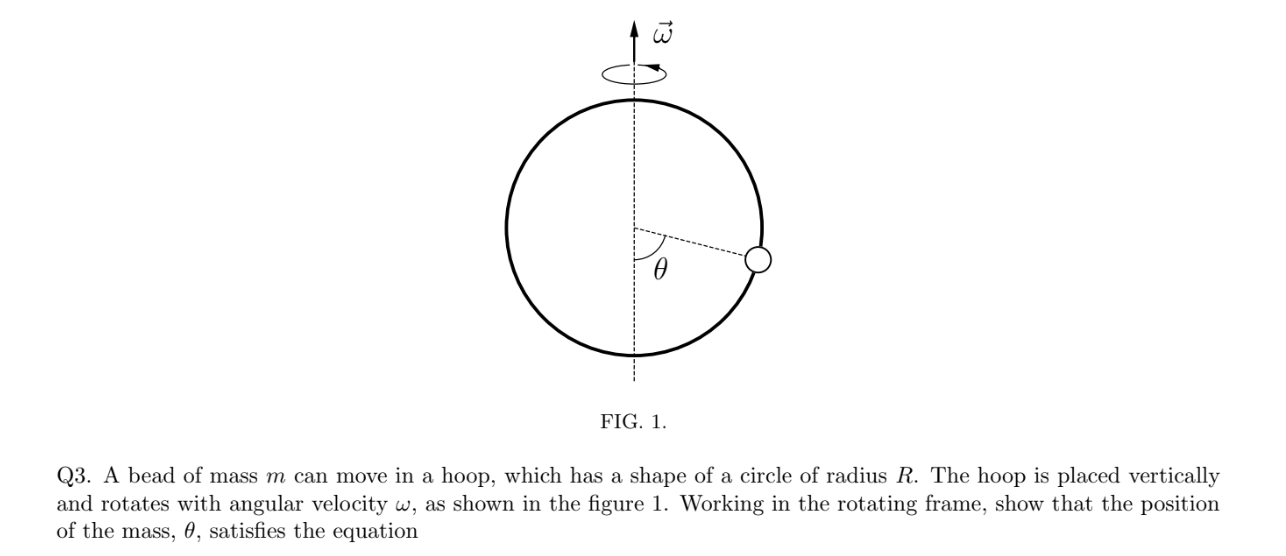 Solved Q3. ﻿A bead of mass m ﻿can move in a hoop, which has | Chegg.com