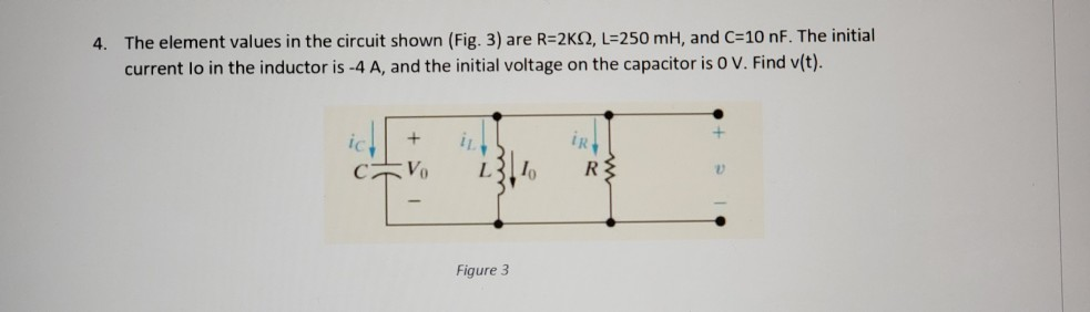 Solved 4. The element values in the circuit shown (Fig. 3) | Chegg.com