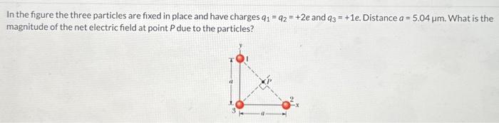 Solved In the figure the three particles are fixed in place | Chegg.com